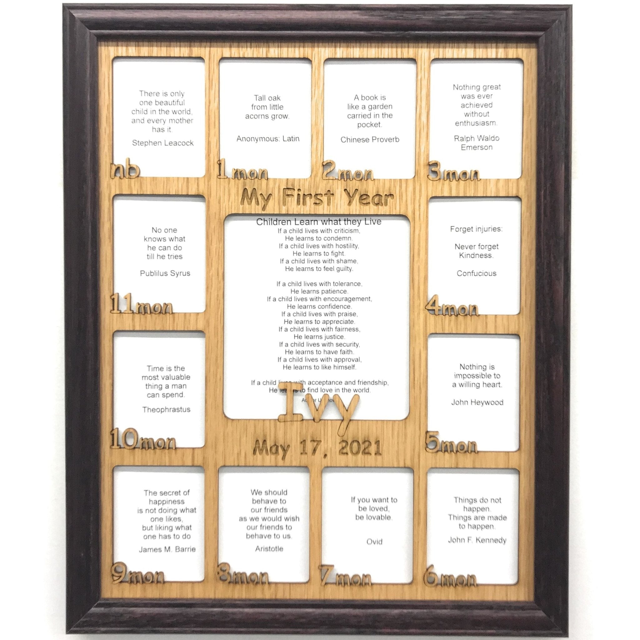 Baby First Year Picture Frame - $67- $137 - Legacy Images