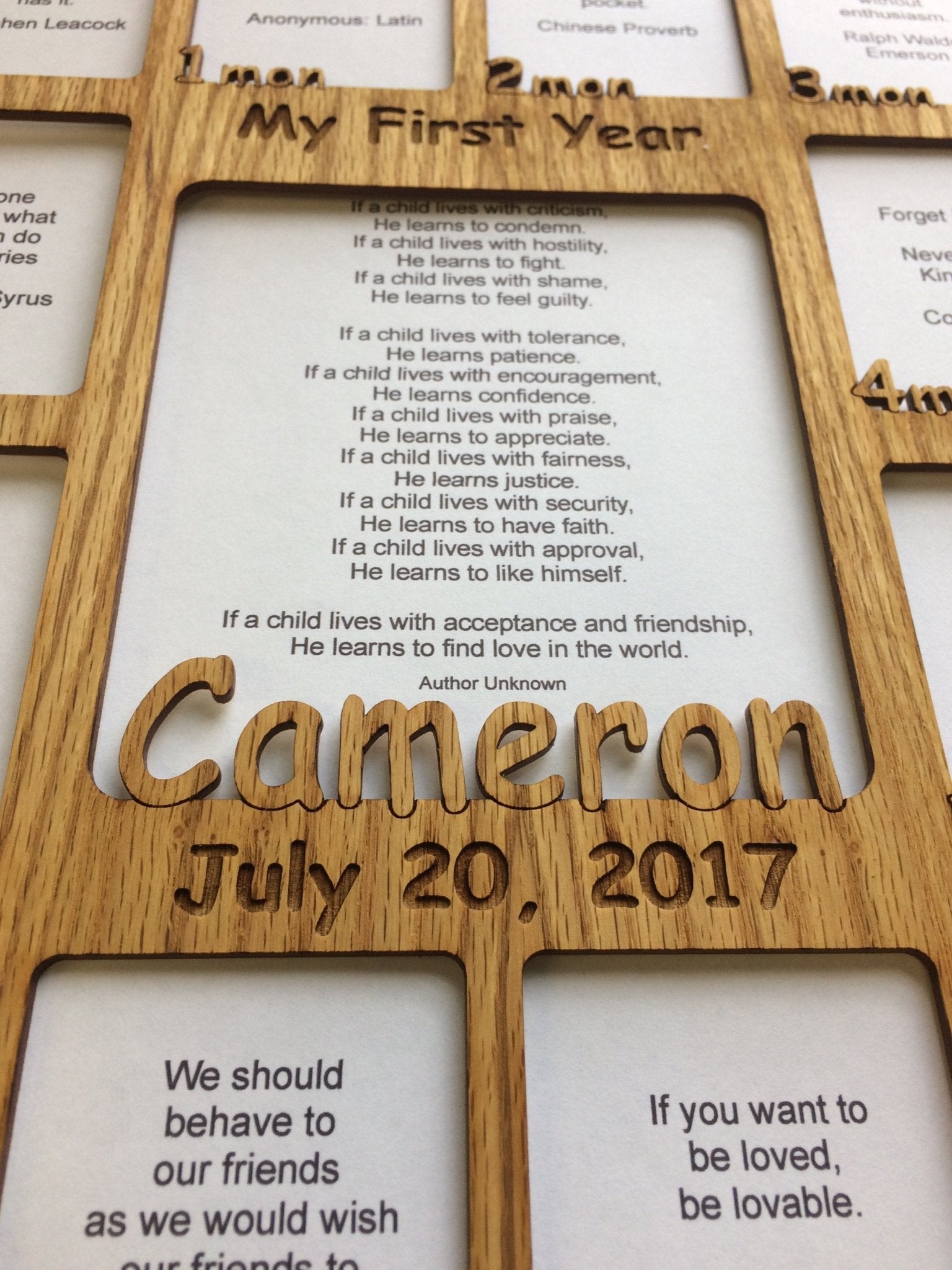 Baby First Year Picture Frame - $67- $137 - Legacy Images