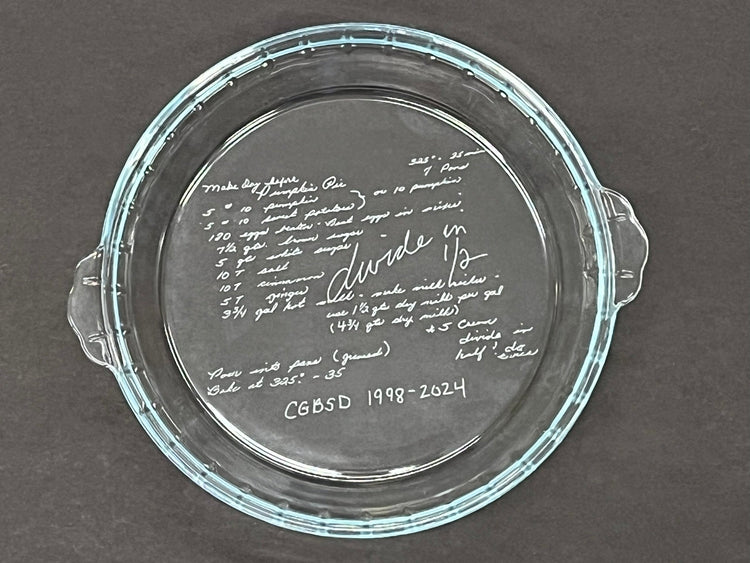 Personalized Pie Plate - $45.00- $55.00 - Legacy Images